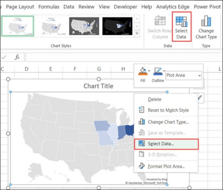 Cara Membuat Bagan Peta Geografis di Microsoft Excel